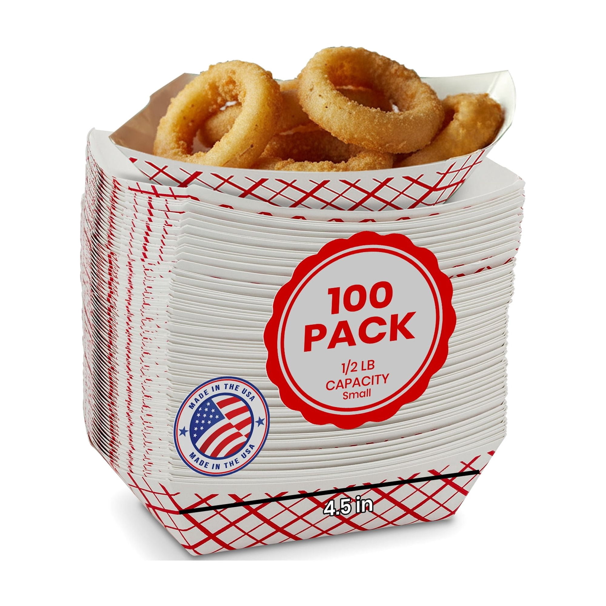 MT Products Paper Food Trays, 1/2 lb Red and White Nacho Trays, Pack of ...
