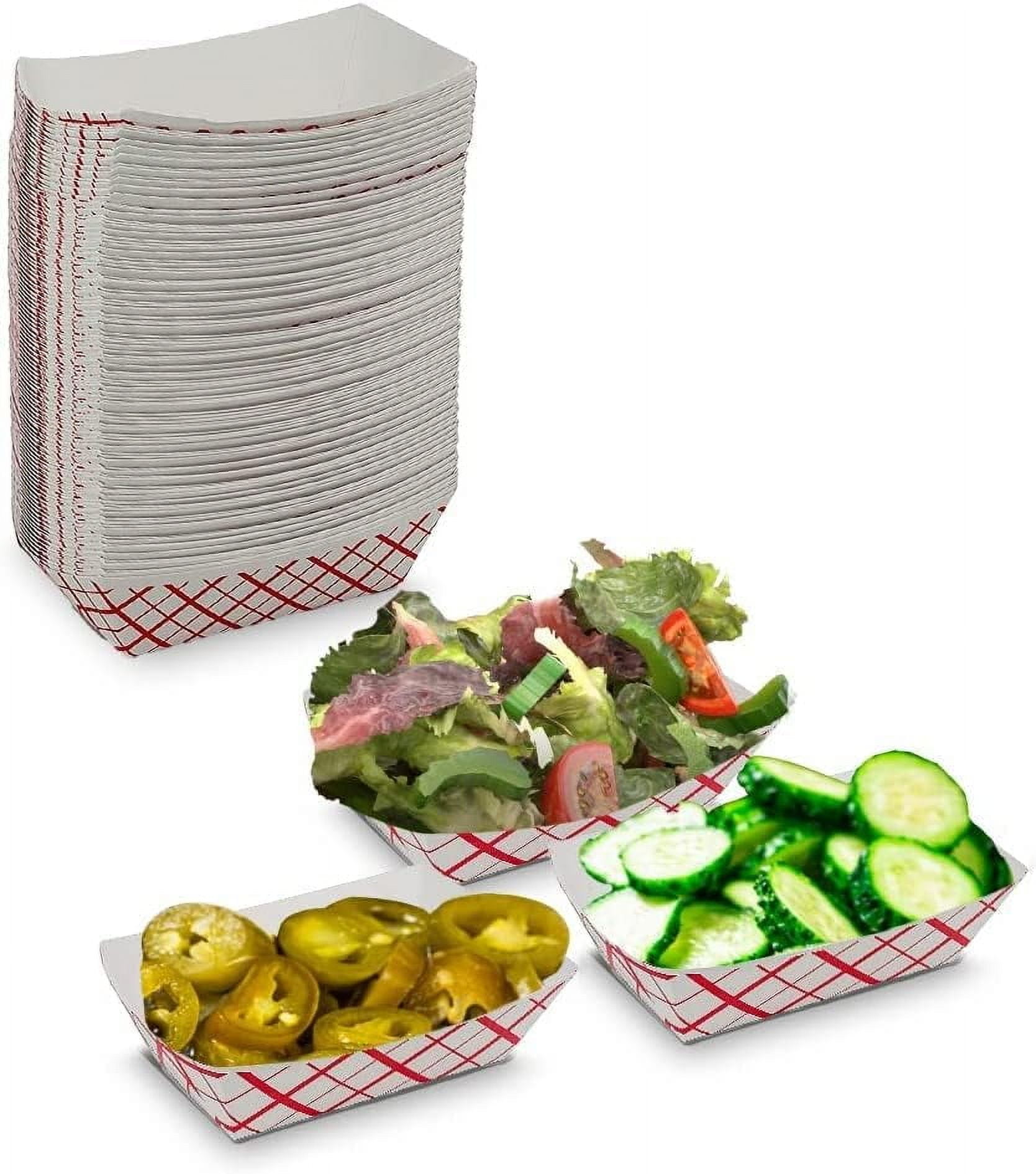 MT Products Paper Food Trays - 1/4 lb Red and White Nacho Trays - Pack ...