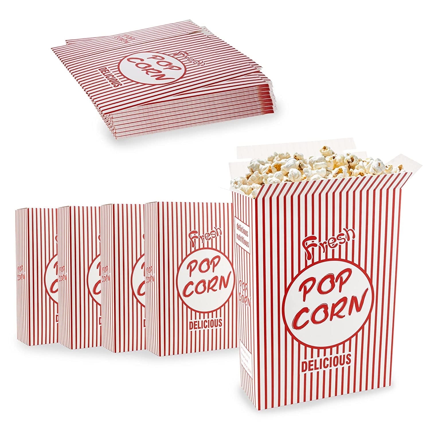 MT Products Paper Popcorn Box 2.8 oz, Popcorn Buckets - Pack of 50 ...