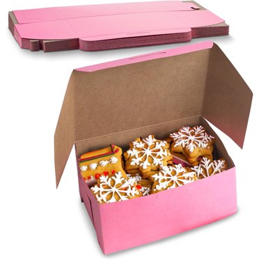 25-Pack Brown Bakery Boxes with Windows: Ideal for Weddings, Birthdays, and Parties - Auto-Pop ...