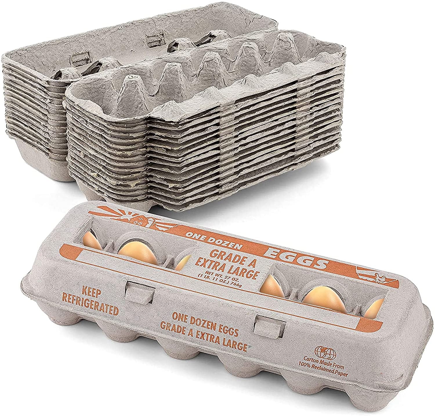 MT Products Printed Beige Paper Egg Cartons, Holds 12 XL Eggs, Pack of 15 - Walmart.com