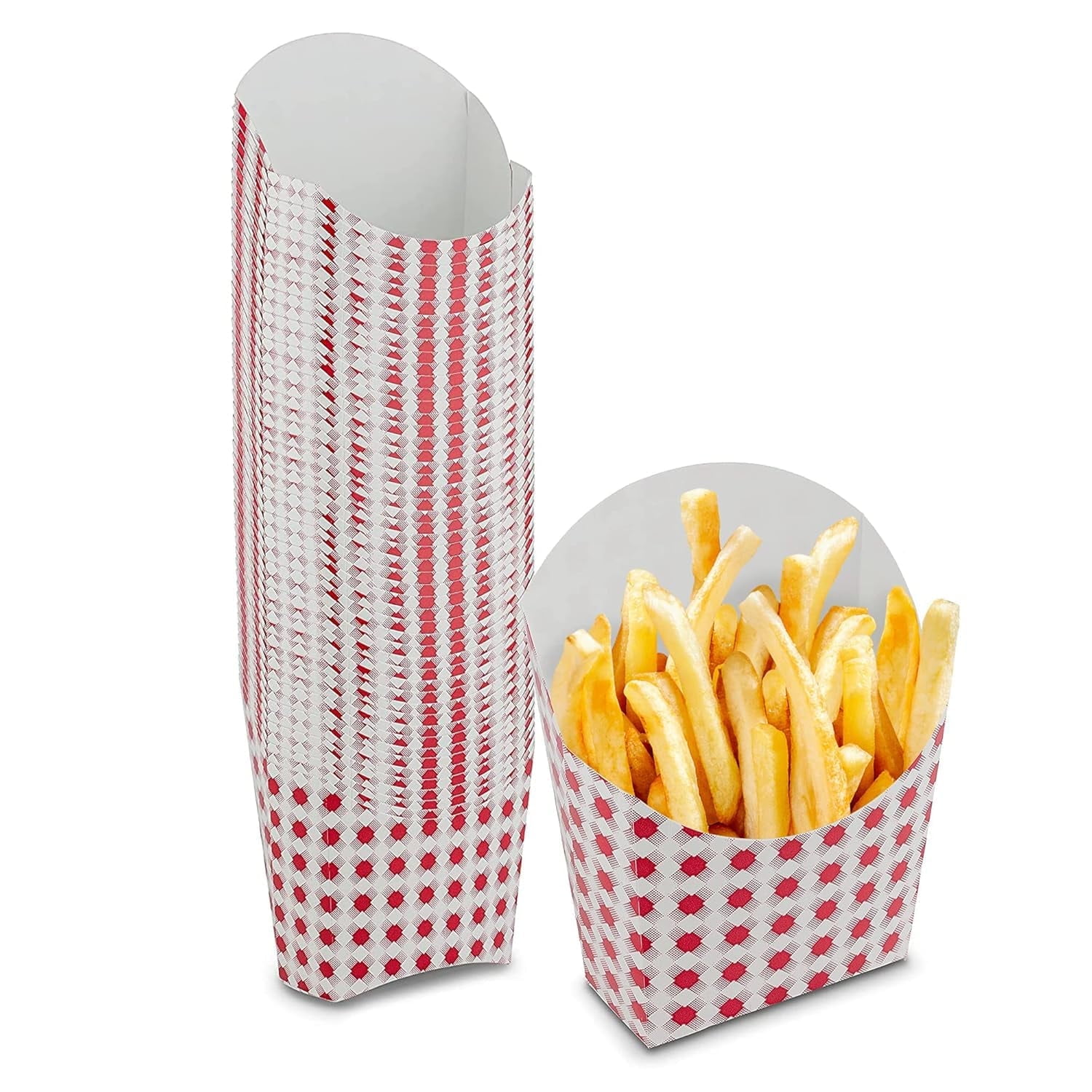 MT Products Red & White French Fry Holders - 5 oz Scoop Containers ...