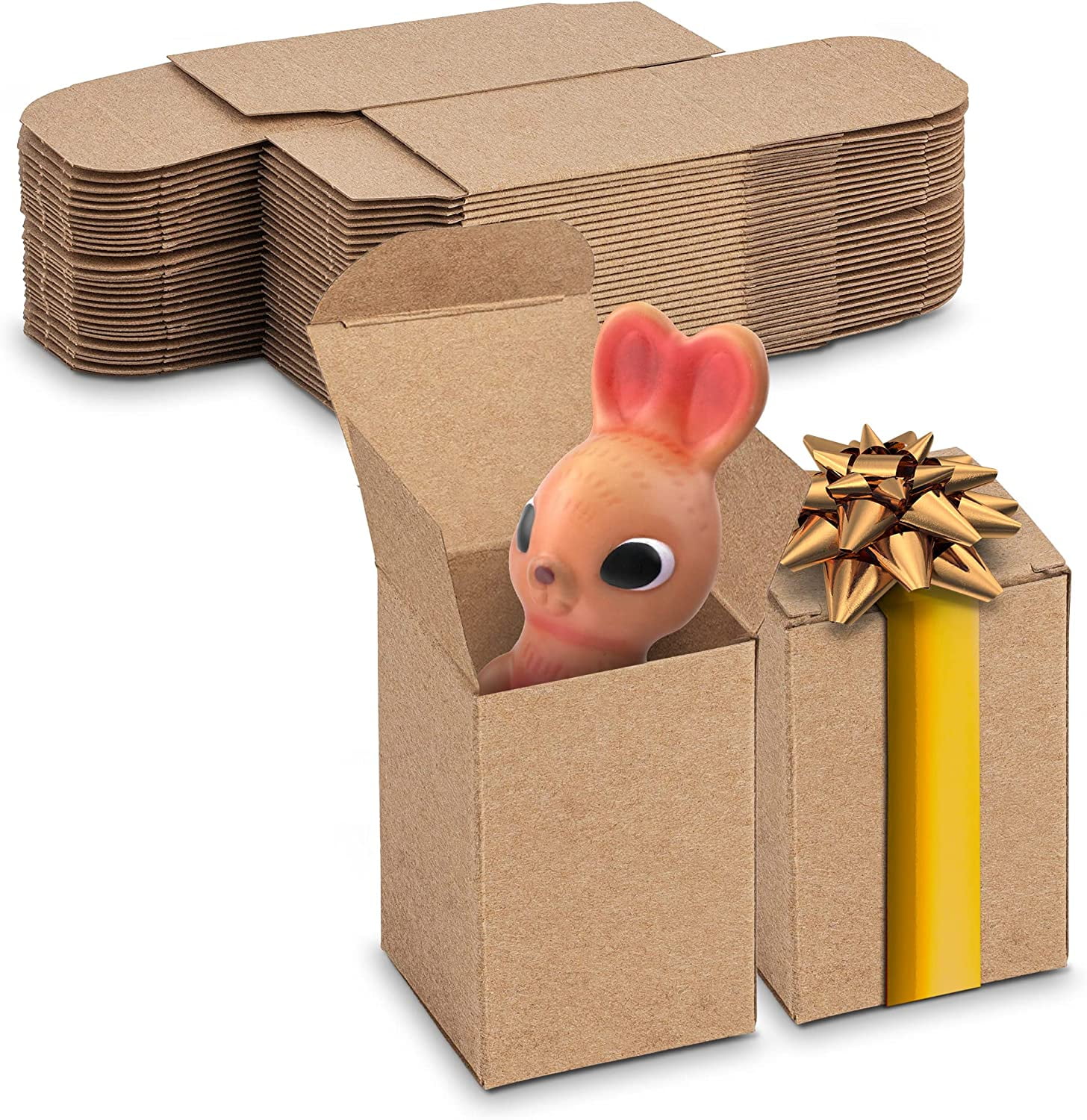 MT Products Tuck Top Kraft Paperboard Gift Boxes 2" x 2" x 3" - Pack of ...