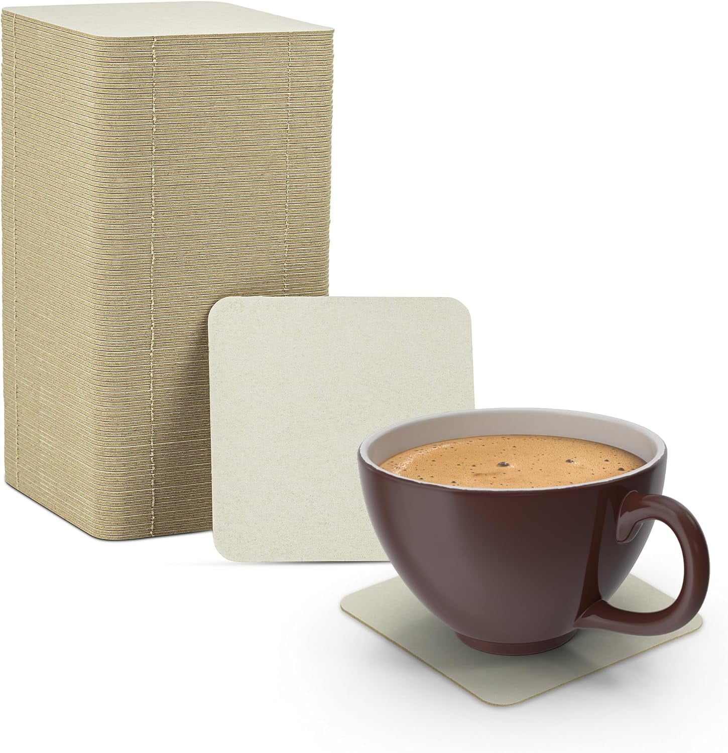 MT Products White Blank Square Paper Coasters 4" - Cup Coaster - Pack ...
