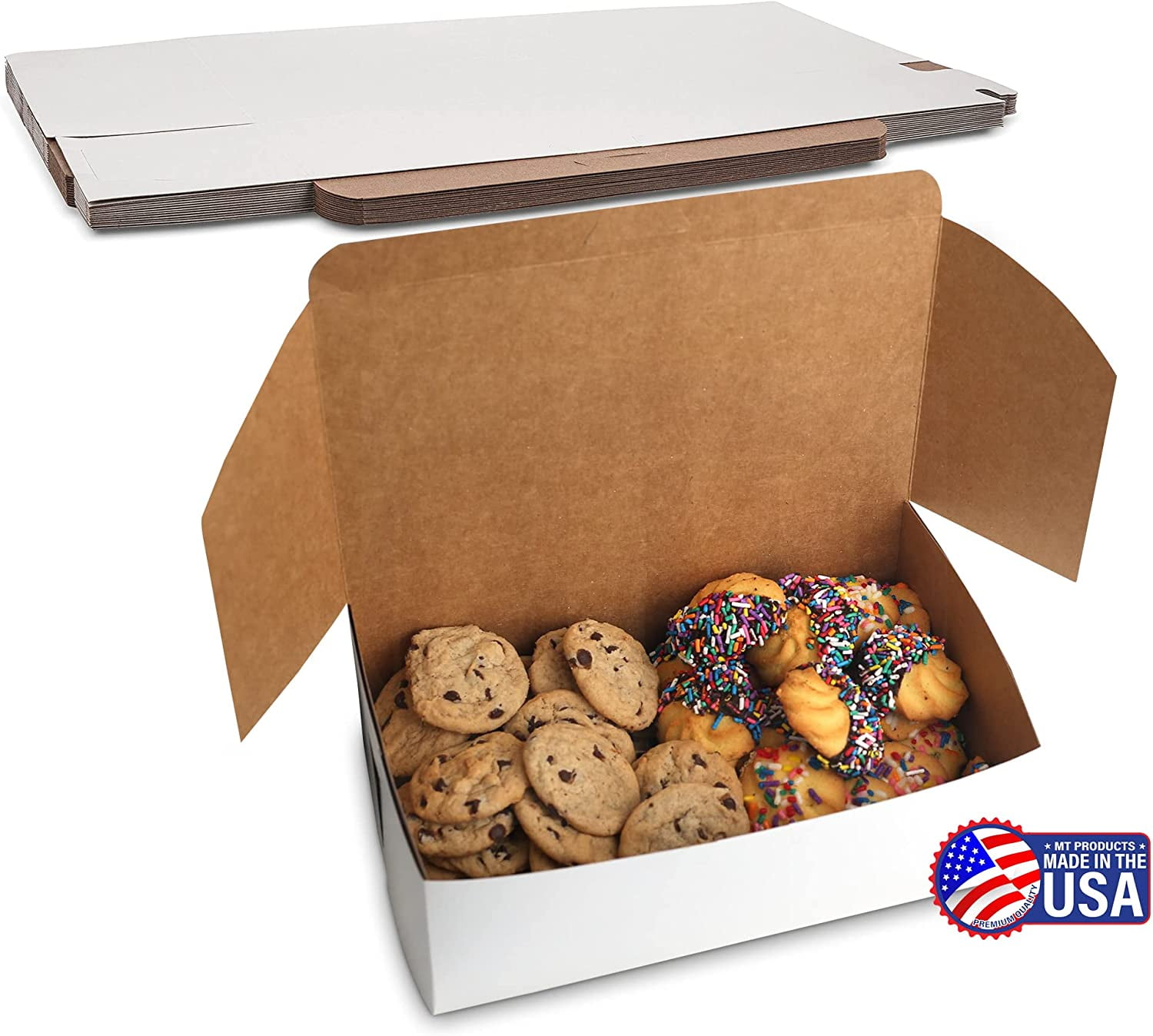 MT Products White Cookie Box - 10" x 6" x 3.5" Bakery Boxes - Pack of ...
