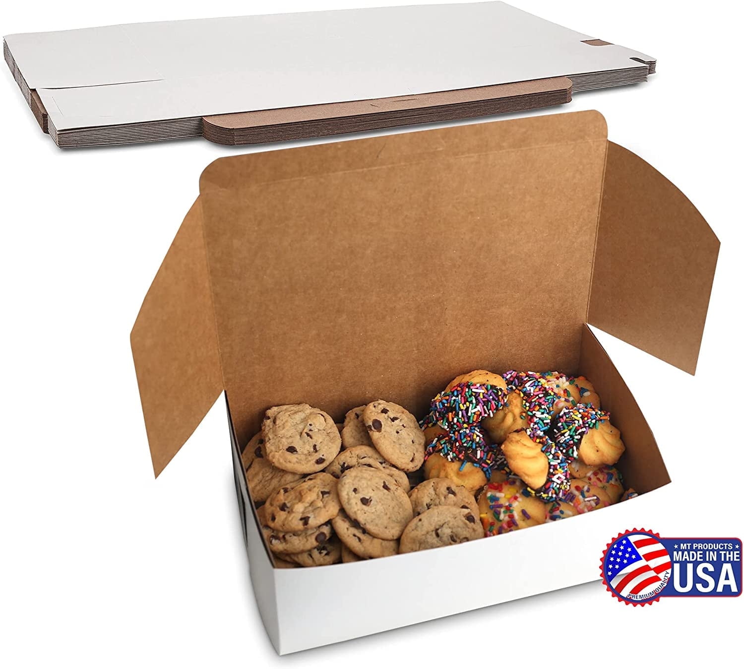 MT Products White Cookie Box - 10" x 6" x 3.5" Bakery Boxes - Pack of ...