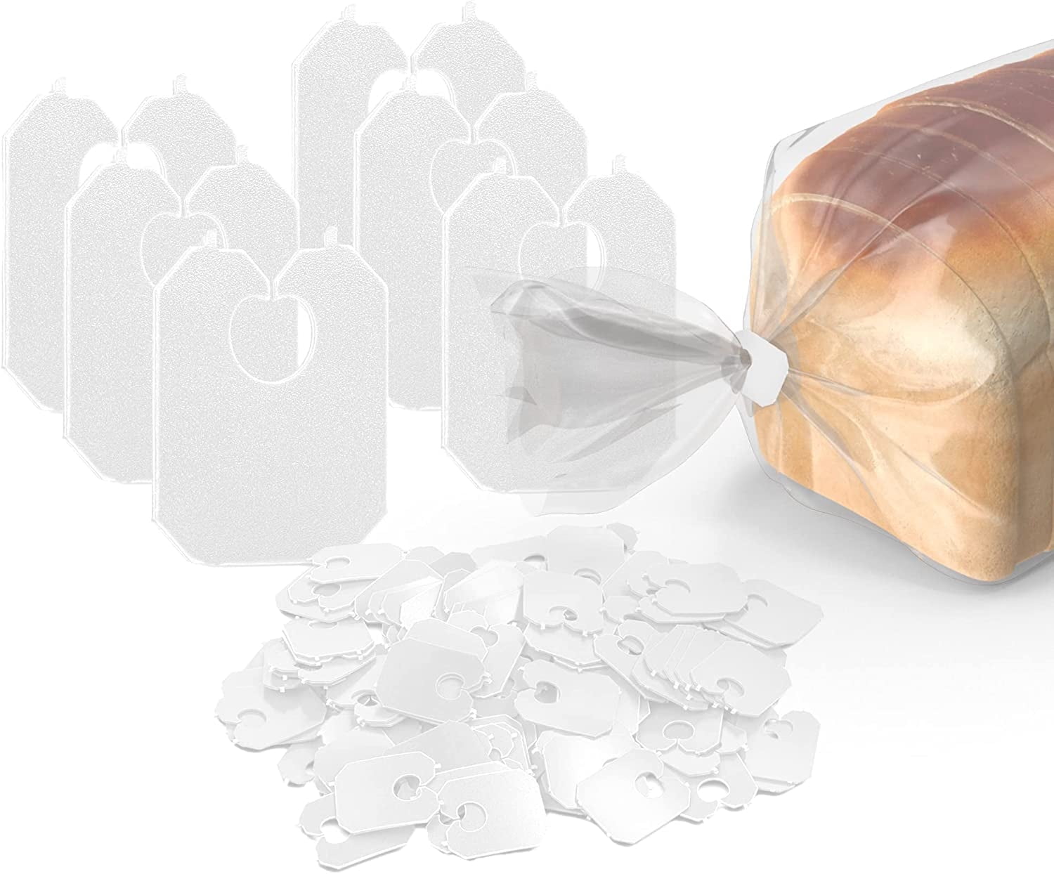 MT Products White Disposable Plastic Chip and Bread Bag Clips for Food ...