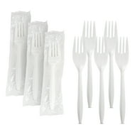 Karat PS Plastic Heavy Weight Forks - White - Wrapped - 1,000 ct ...