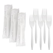 Karat PS Plastic Heavy Weight Forks - White - Wrapped - 1,000 ct ...