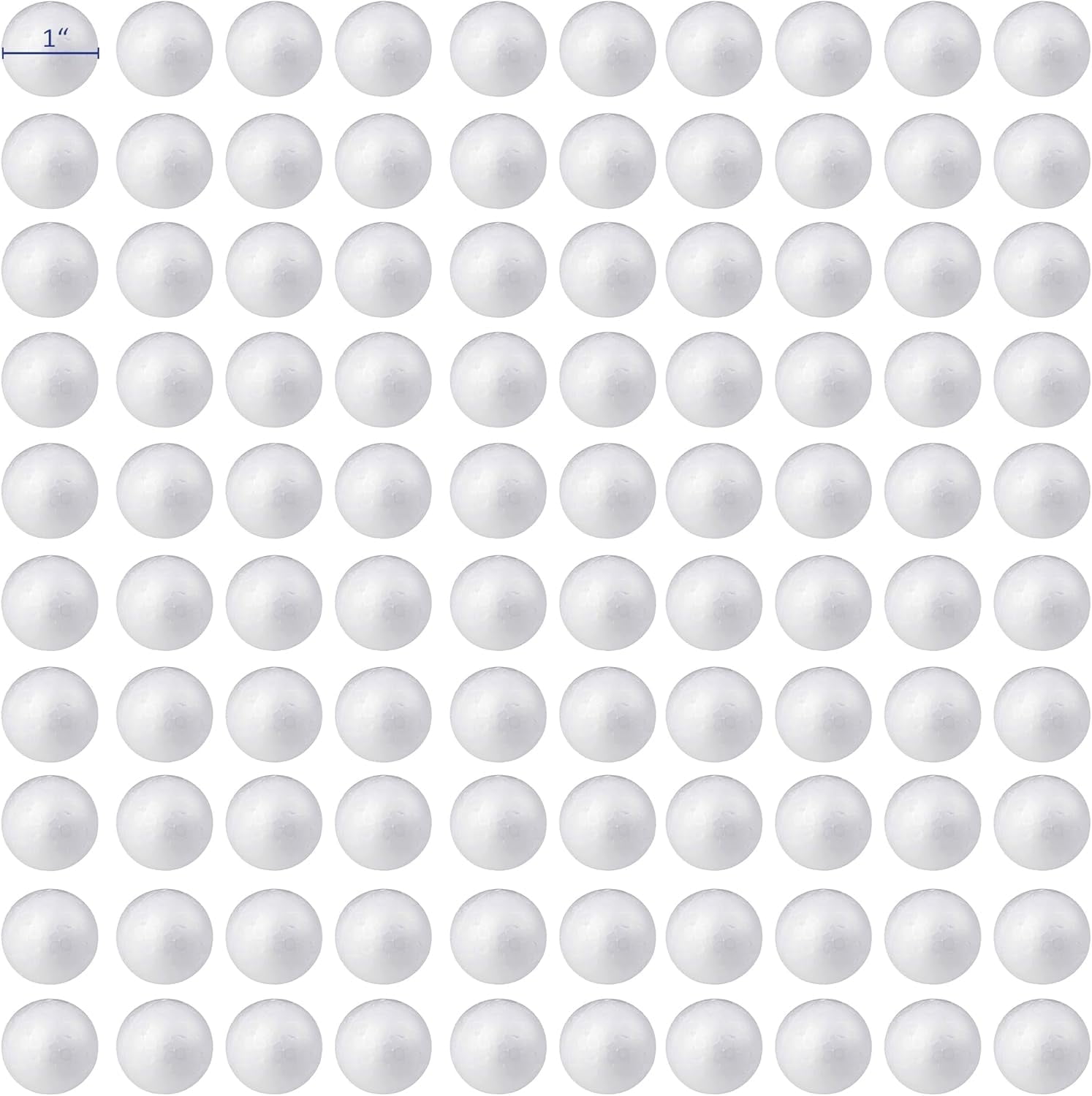 MT Products White Round Foam Balls, 1" Polystyrene Balls for Arts & Crafts - Pack of 100 ...