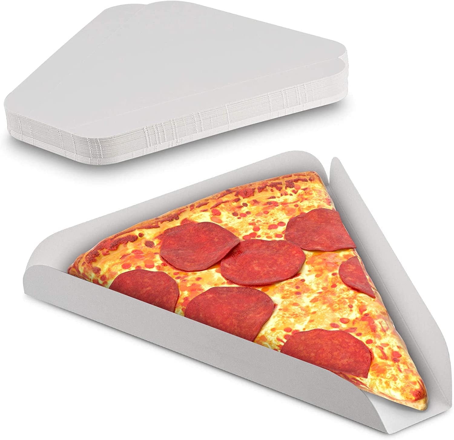 MT Products White Single Pizza Wedge Plate Paperboard Pizza Slice Tray ...