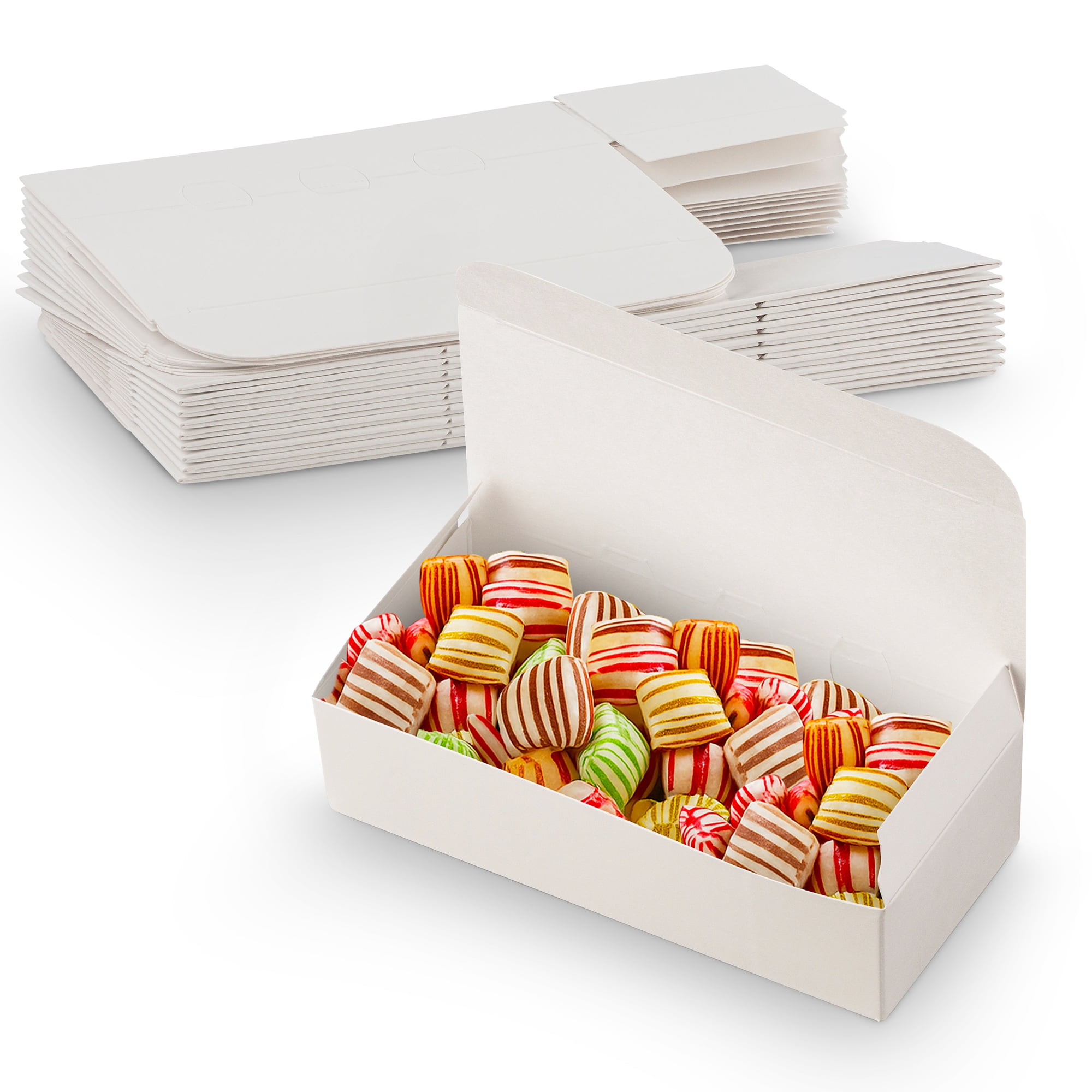 MT Products Bakery Packaging Gift - White Small Candy Box 5" x 2.75" x ...