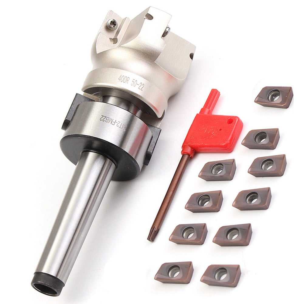MT2 for M10 Shank 400R 50mm Face End Mill Cutter+10pcs Carbide Insert ...