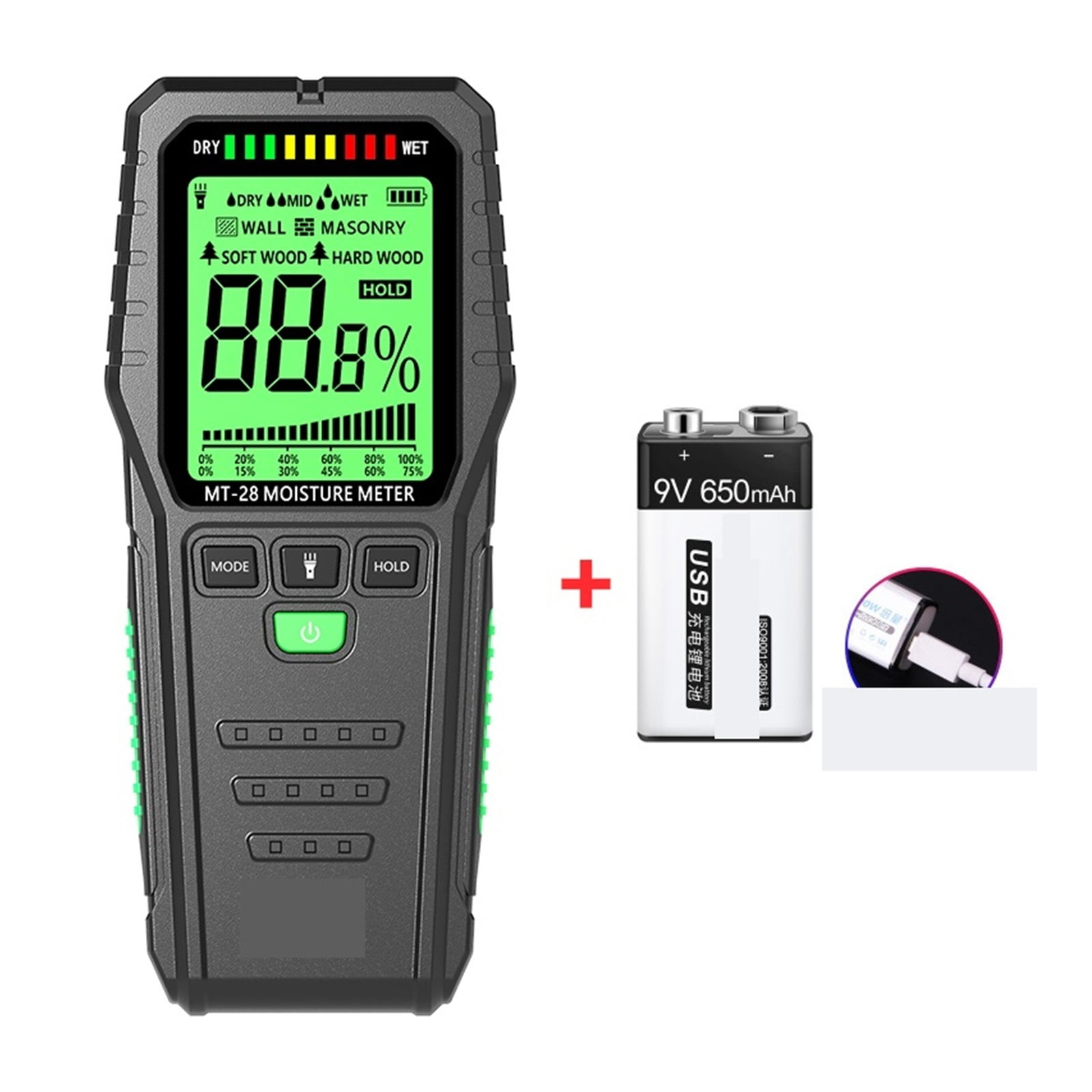 MT28 Inductive Wood Moisture Meter Digital Electrical Tester Measuring ...