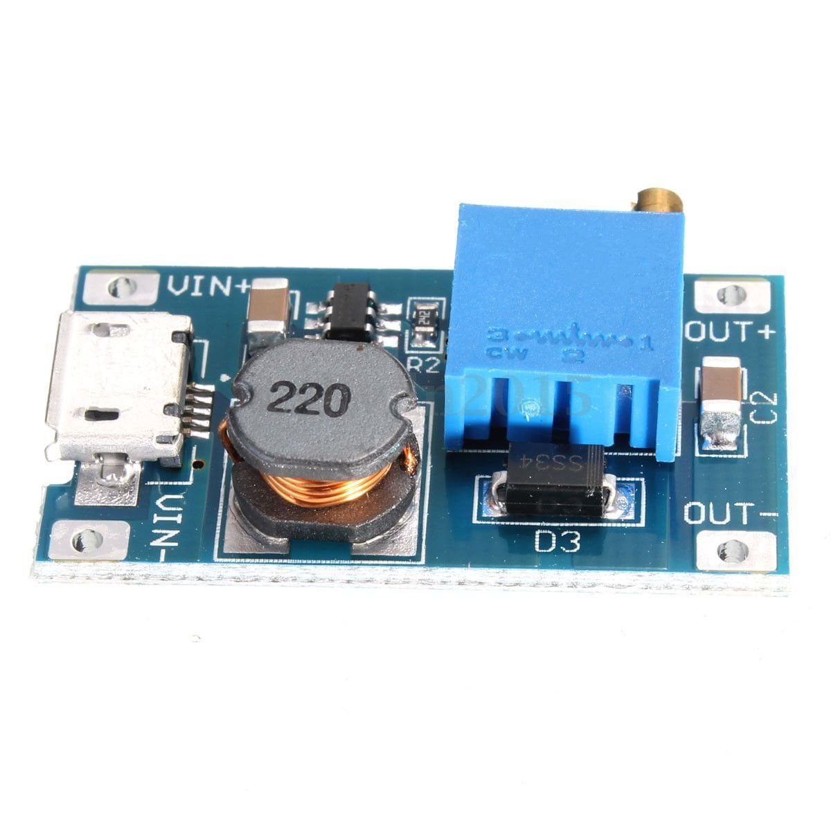 MT3608 ro USB DC-DC Voltage Regulator Step Up Boost Converter Power Supply Board 2V-24V to 5V ...
