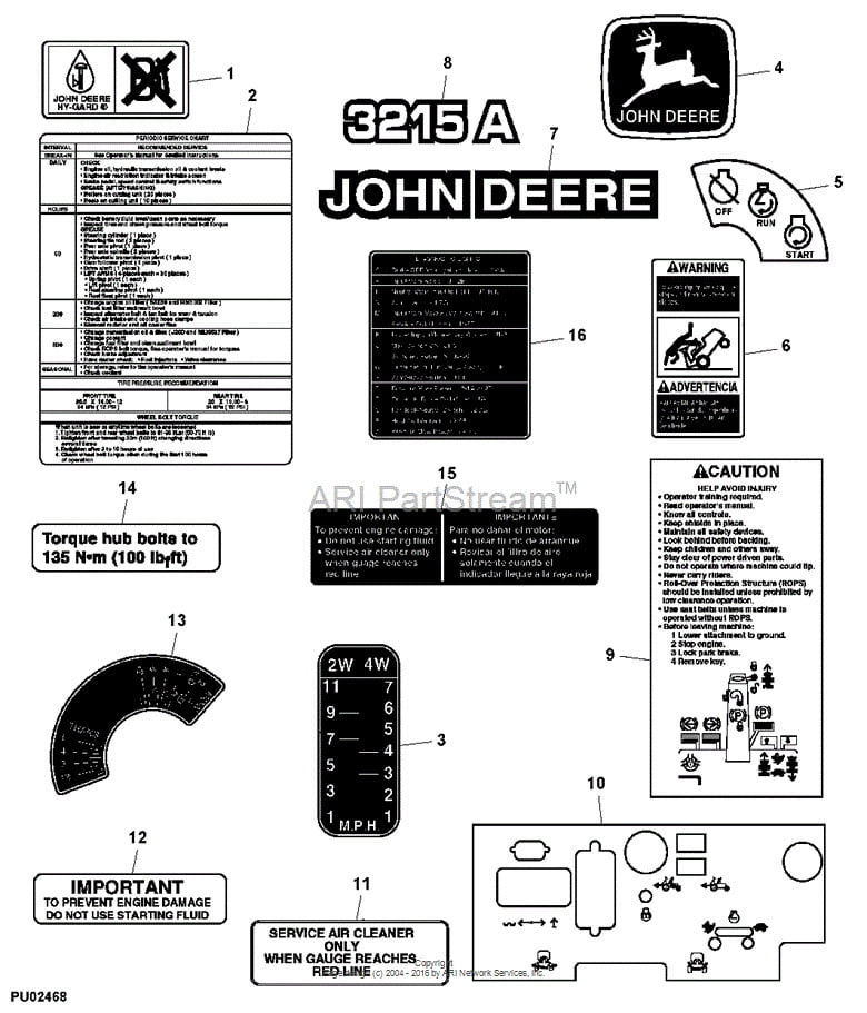 MT572 LABEL fits JOHN DEERE (New OEM) - Walmart.com