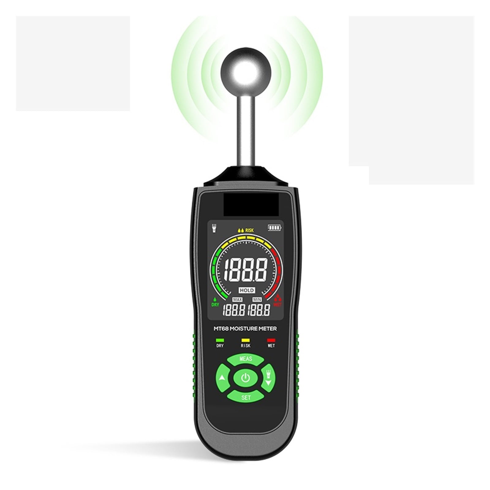 MT68 Digital Wood Moisture Meter Non-contact Timber Damp Detector LCD ...