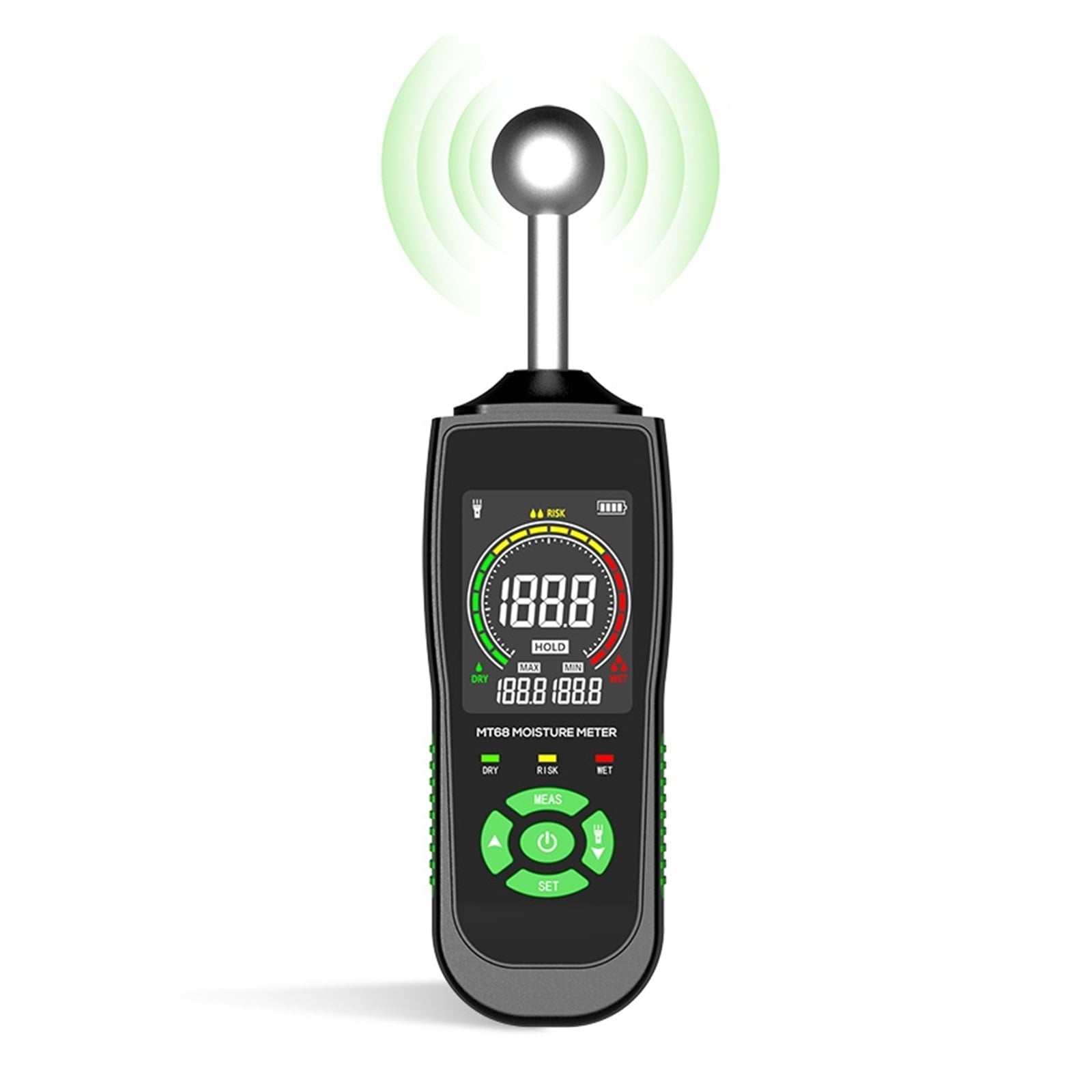 MT68 Digital Wood Moisture Meter Non-contact Timber Damp Detector LCD ...