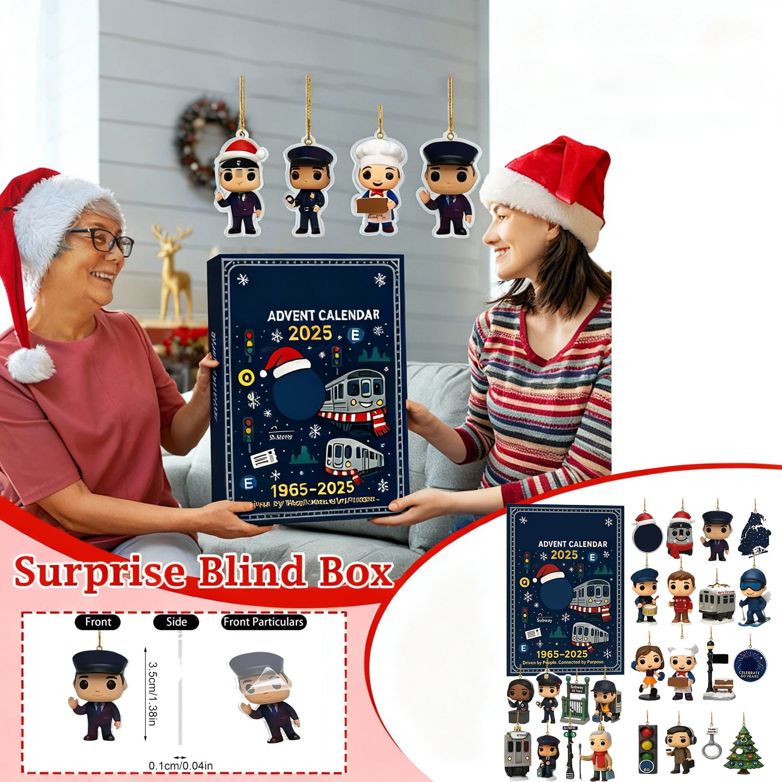 MTA Christmas Advent Calendar Blind Box, 24Pcs 2D Acrylic MTA ...