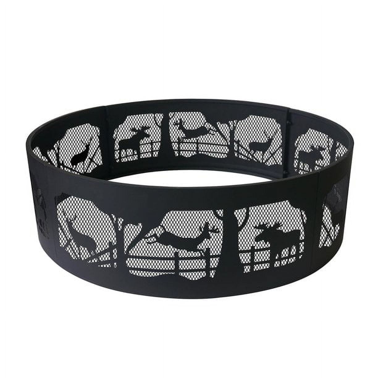 MTB Backyard 30 Inch Wildlife-Deer Fire Pit Campfire Ring Wood-Burning ...