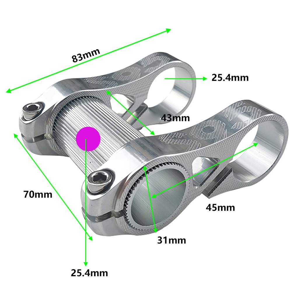 MTB Bike Stem Short Handlebar Rods Fixed Riser Bicycle 25.4mm Stem ...
