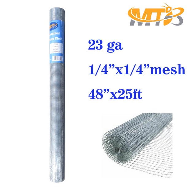 MTB Galvanized Hardware Cloth 48 in x 25 ft - 1/4 x1/4 inch Mesh 23GA ...