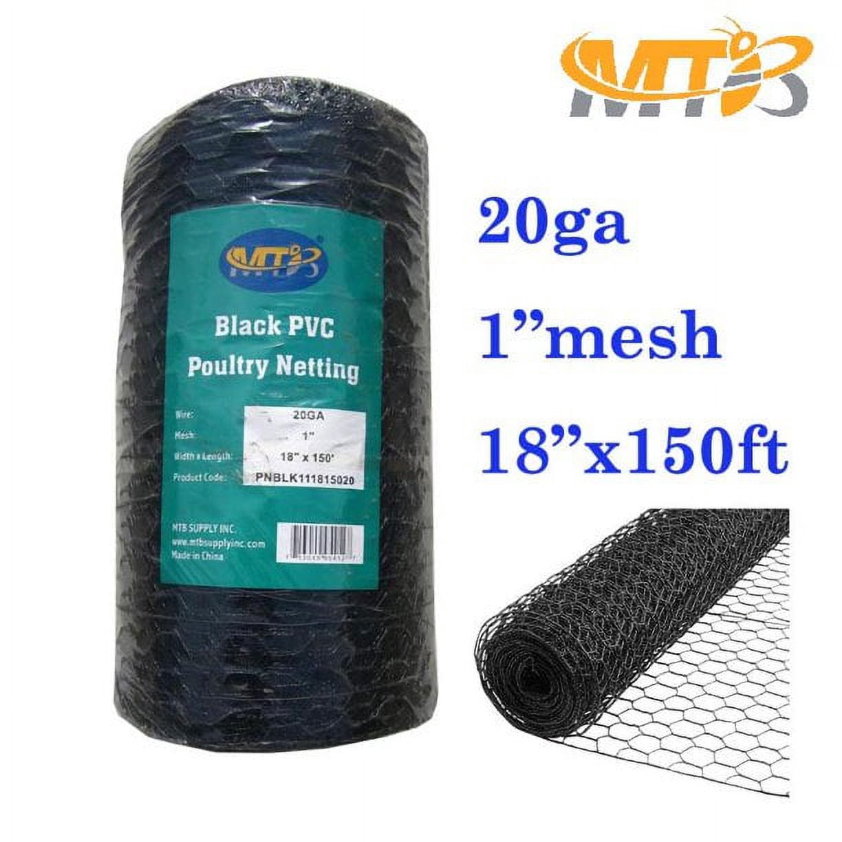 MTB PVC Hexagonal Poultry Netting Chicken Wire 18" x150' x 1" Mesh 20GA ...