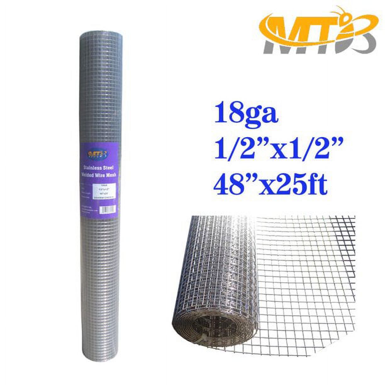 MTB SS304 Stainless Steel Welded Wire Mesh 48 inches x 25 feet- 1/2 ...