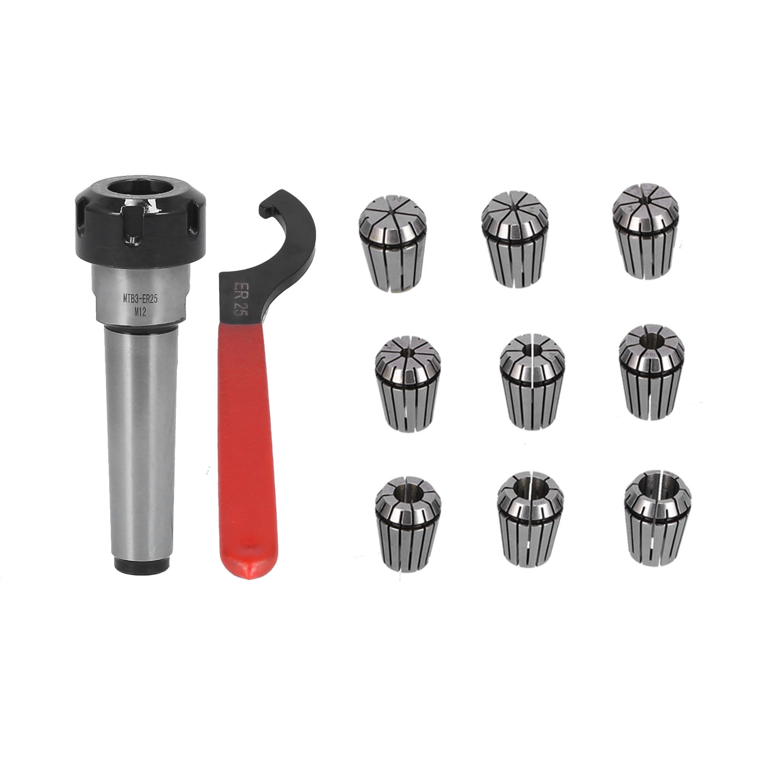 MTB3-ER25-M12 High Precision Spring Collet Chuck Set With Morse Taper ...