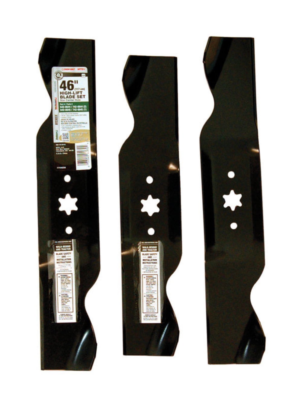 MTD Genuine Parts 46" High-Lift Mower Blade Set For Lawn Tractors 3 pk ...