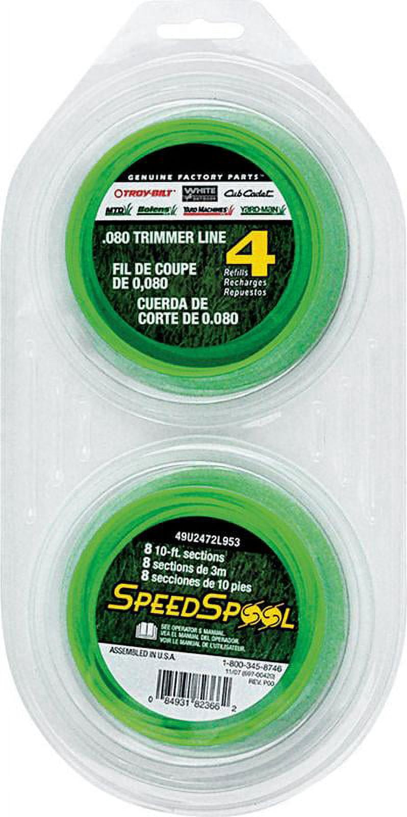 MTD Genuine Parts SpeedSpool Trimmer Line 0.080 in. Dia, 960 in. L ...