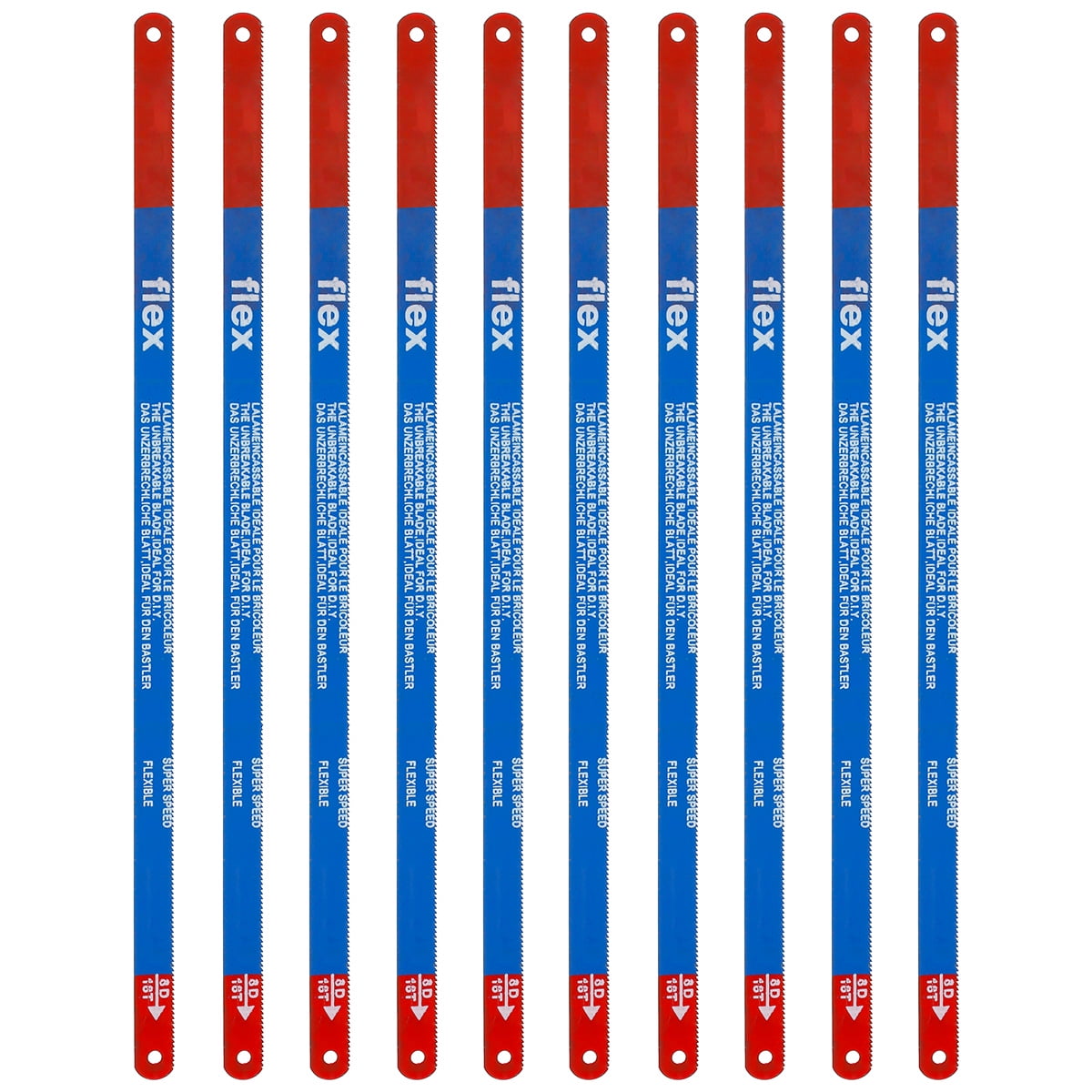 MTFun 10-Piece-Metal Hacksaw Blades, 12-inch, 18 Teeth-Per-Inch ...