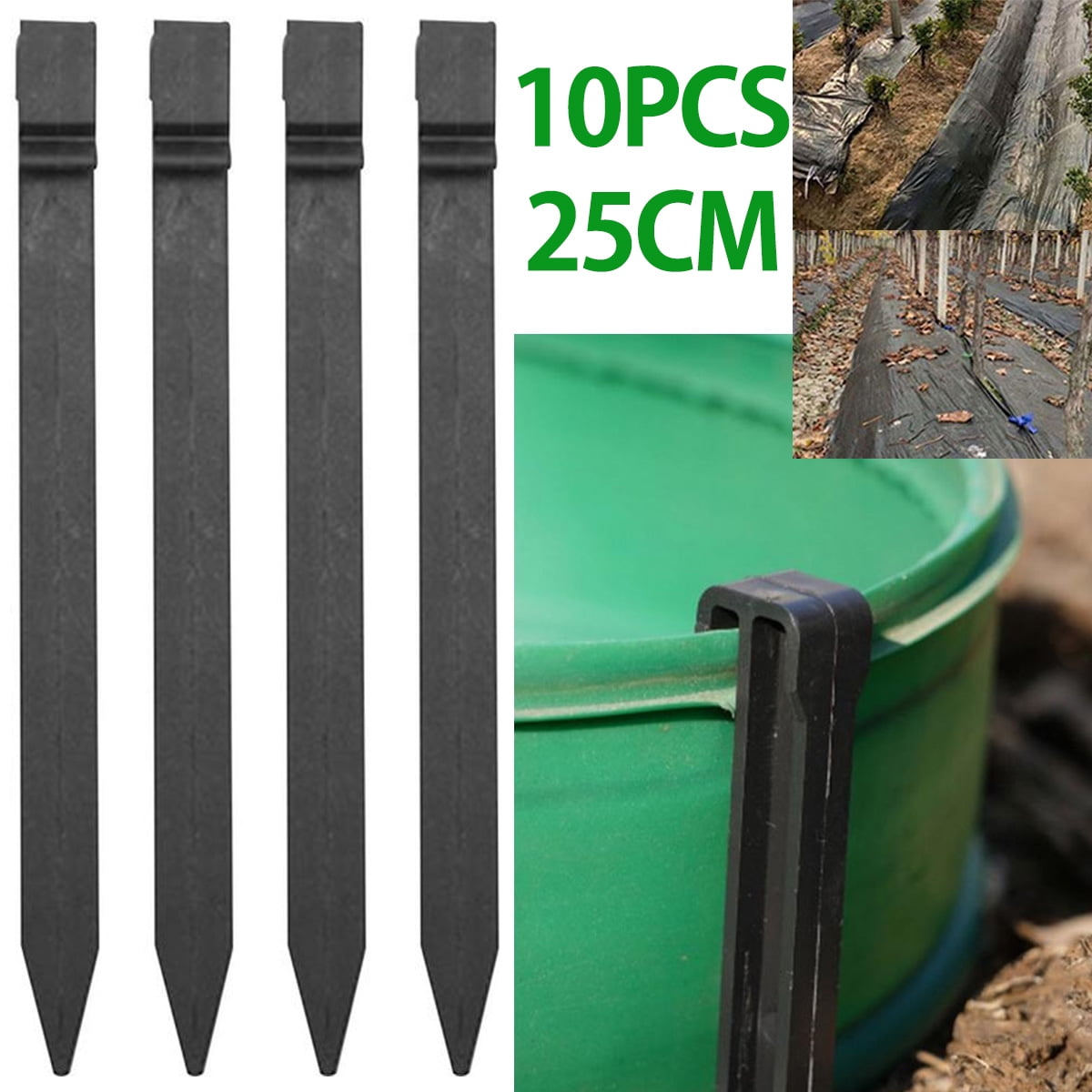 MTFun 10Pcs Garden Edging Stake 10" Plastic Lawn Pins, Durable ...