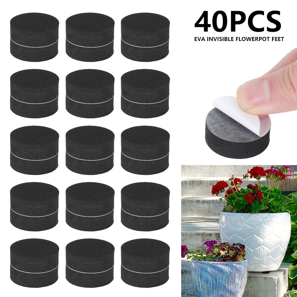 MTFun 40Pcs Invisible Plant Pot Feet Black Garden Flower Pot Risers for ...