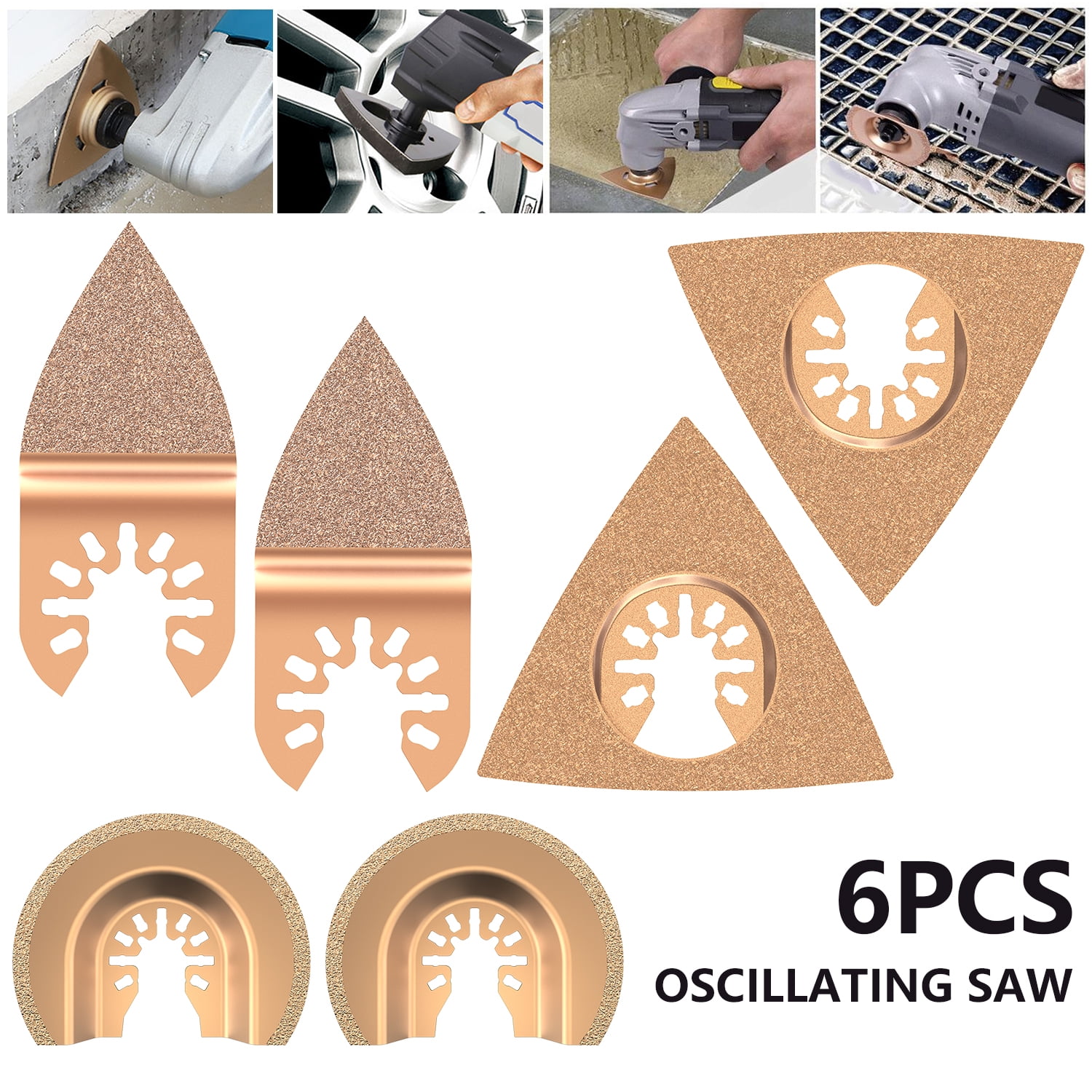 MTFun 6pcs Universal Carbide Oscillating Tool Saw Blades, Cutting File ...