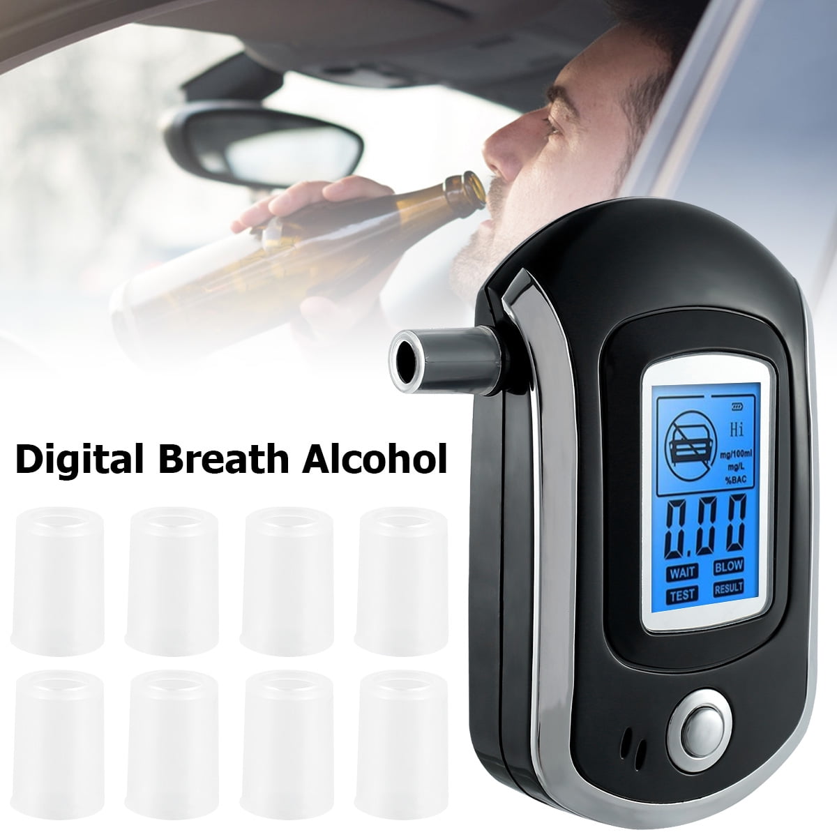 MTFun Breathalyzer Portable Battery Powered Alcohol Breathalyzer with ...