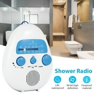 JENSEN Portable AM/FM Bluetooth Shower Clock Radio with Alarm, Water ...