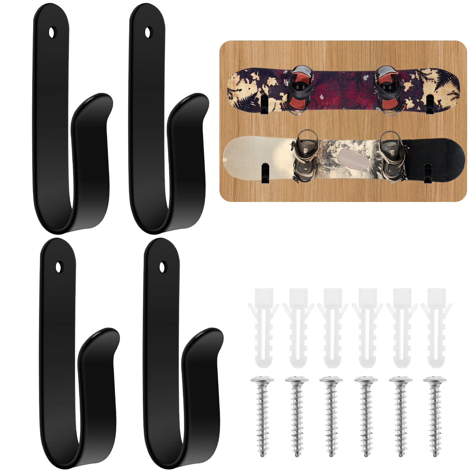 MTFun Snowboard Wall Mount Rack Metal Snowboard Display Hanger Indoor ...