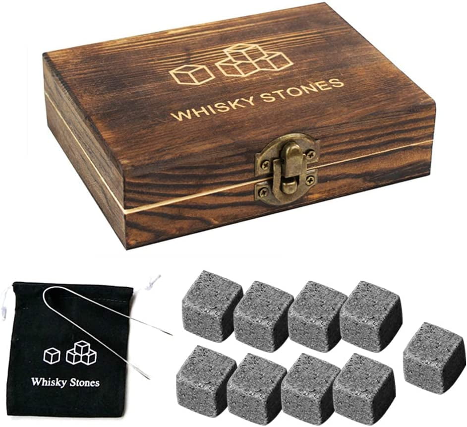 MTFun Whiskey Stone Set, 9 Granite Cooling Stones, Whiskey Chilled ...