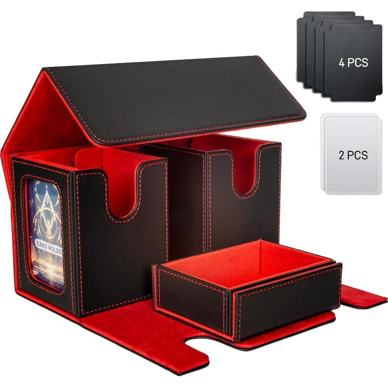 MTG Commander Deck Box, 3-in-1 MTG Deck Box with Dice Tray, 2 Commander ...