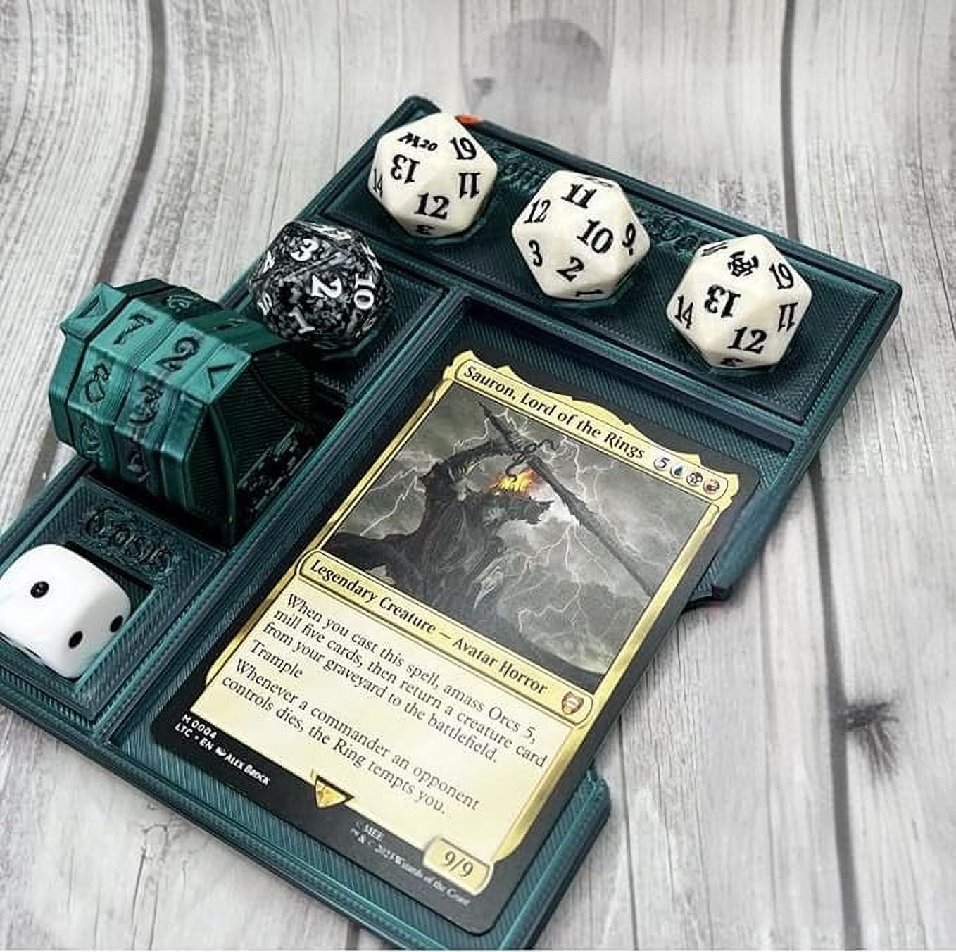 MTG Commander Tray with Life Counter, Dice Storage, and Card Display ...