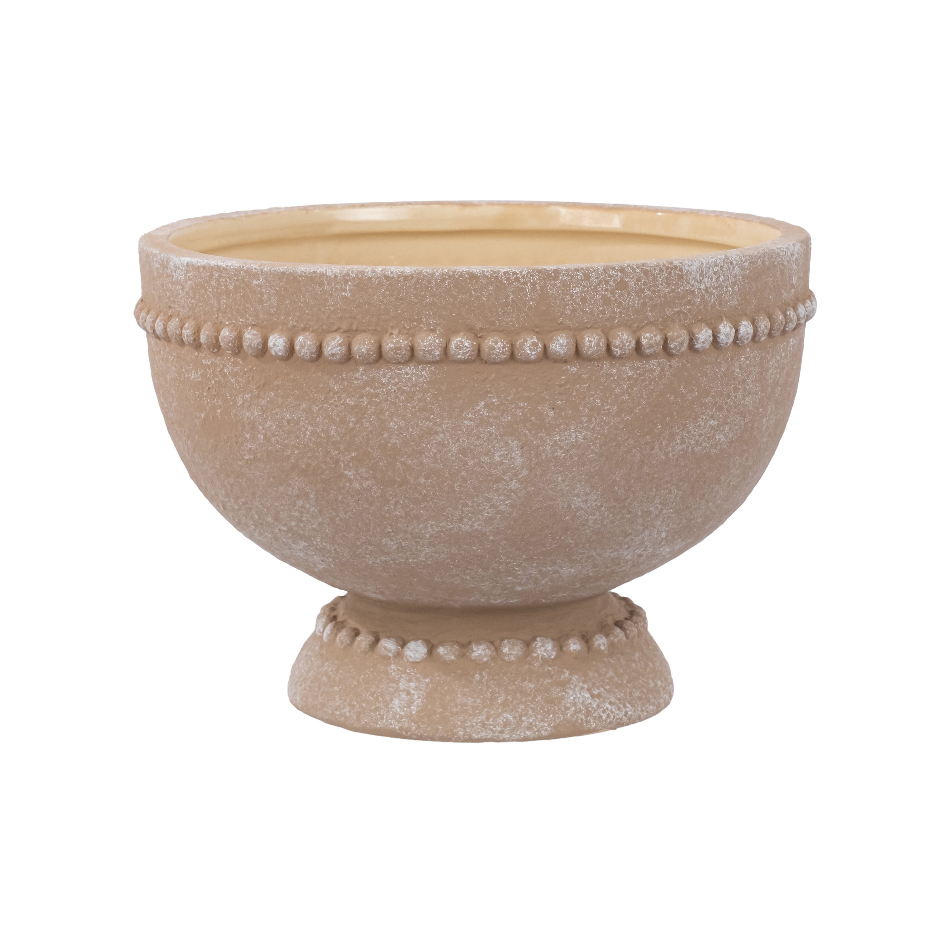 My Texas House 8" Dot Bowl Brown Ceramic Plant Pot 8.1" Diameter ...