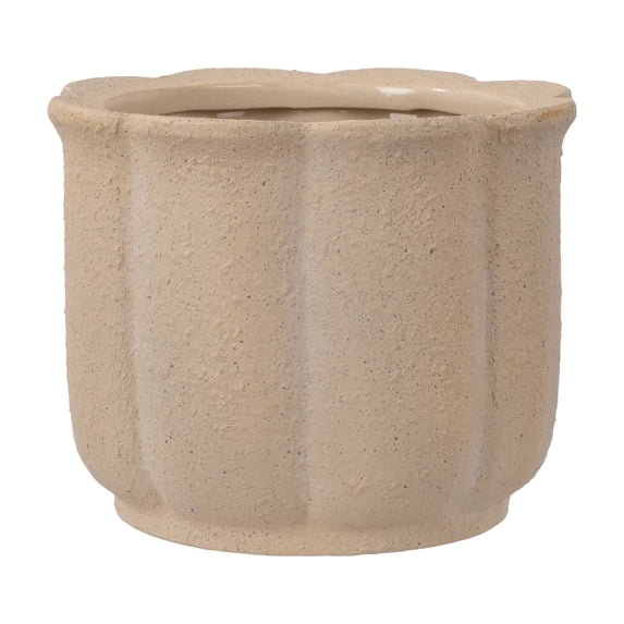 My Texas House 8" Ceramic Flower Planter Tan 8.2" Diameter x 6.5 ...