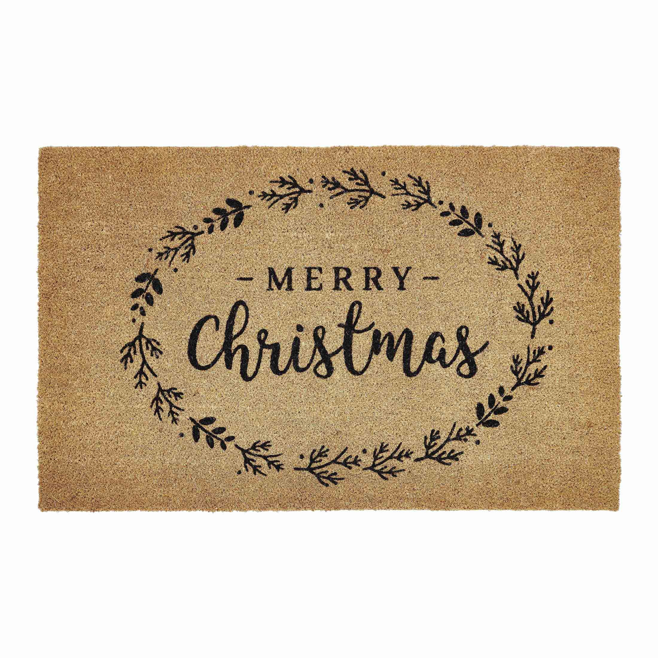 My Texas House Merry Christmas Natural Coir Holiday Outdoor Doormat, 30 ...