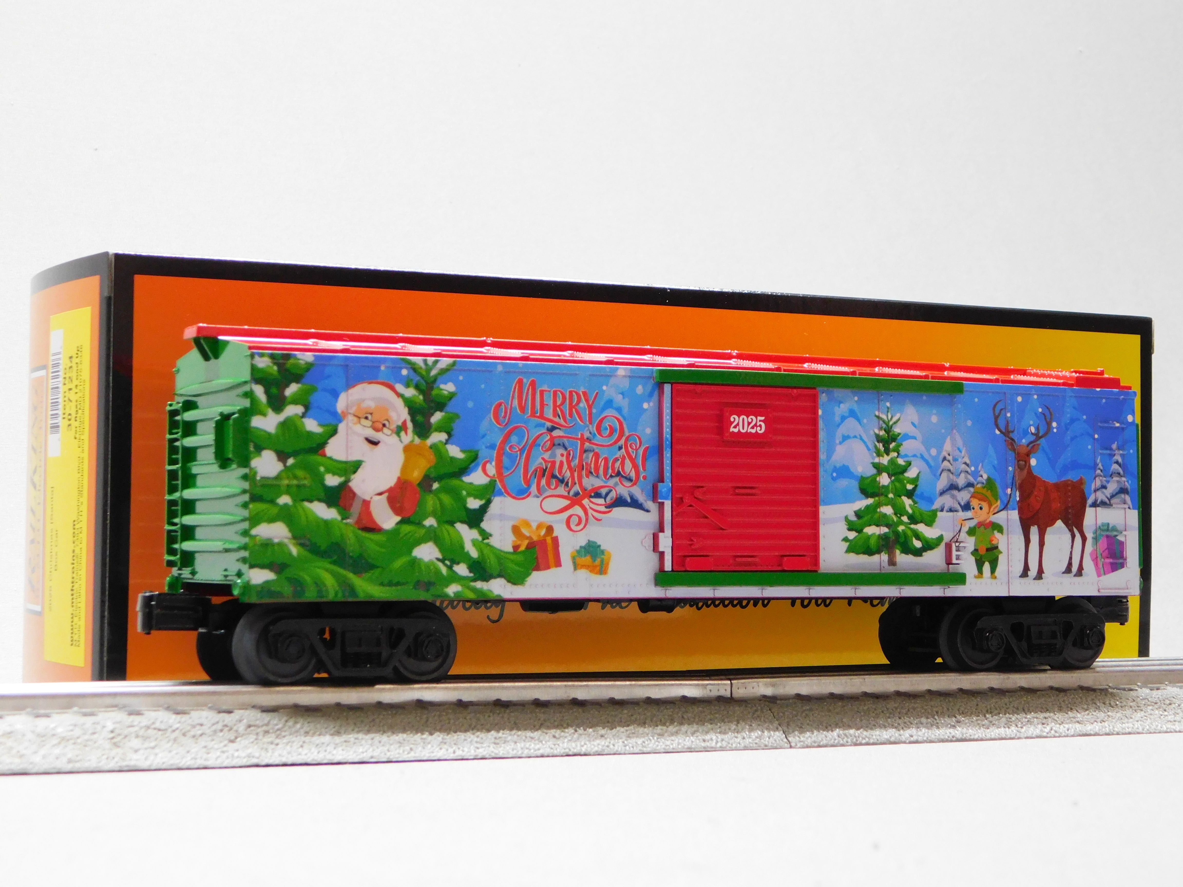 MTH RAILKING 2025 CHRISTMAS SANTA CLAUS BOXCAR #2025 O GAUGE TRAIN CAR ...