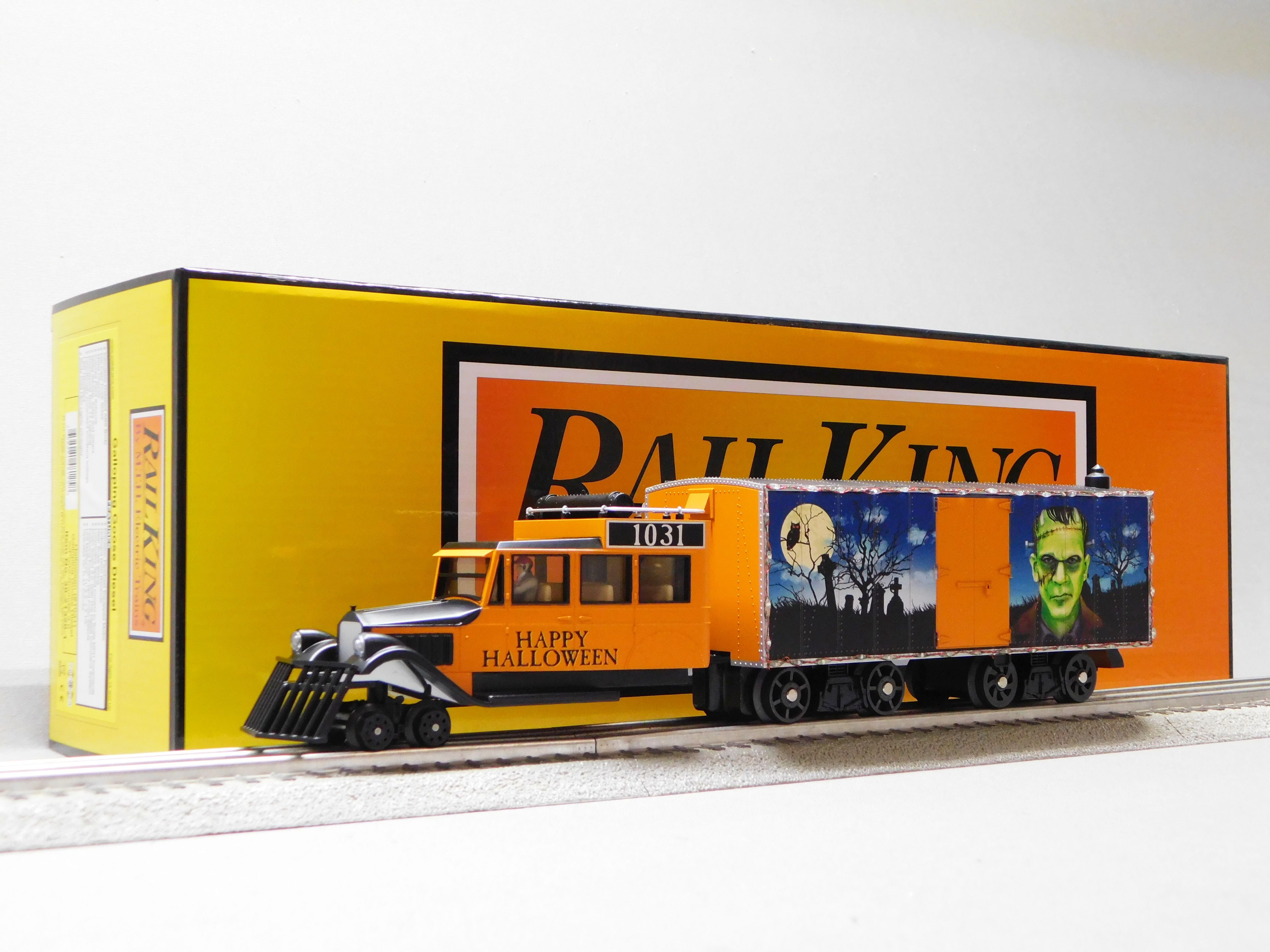 MTH RAILKING HALLOWEEN GALLOPING GOOSE w/ LEDs DIESEL O GAUGE 30-21320 ...