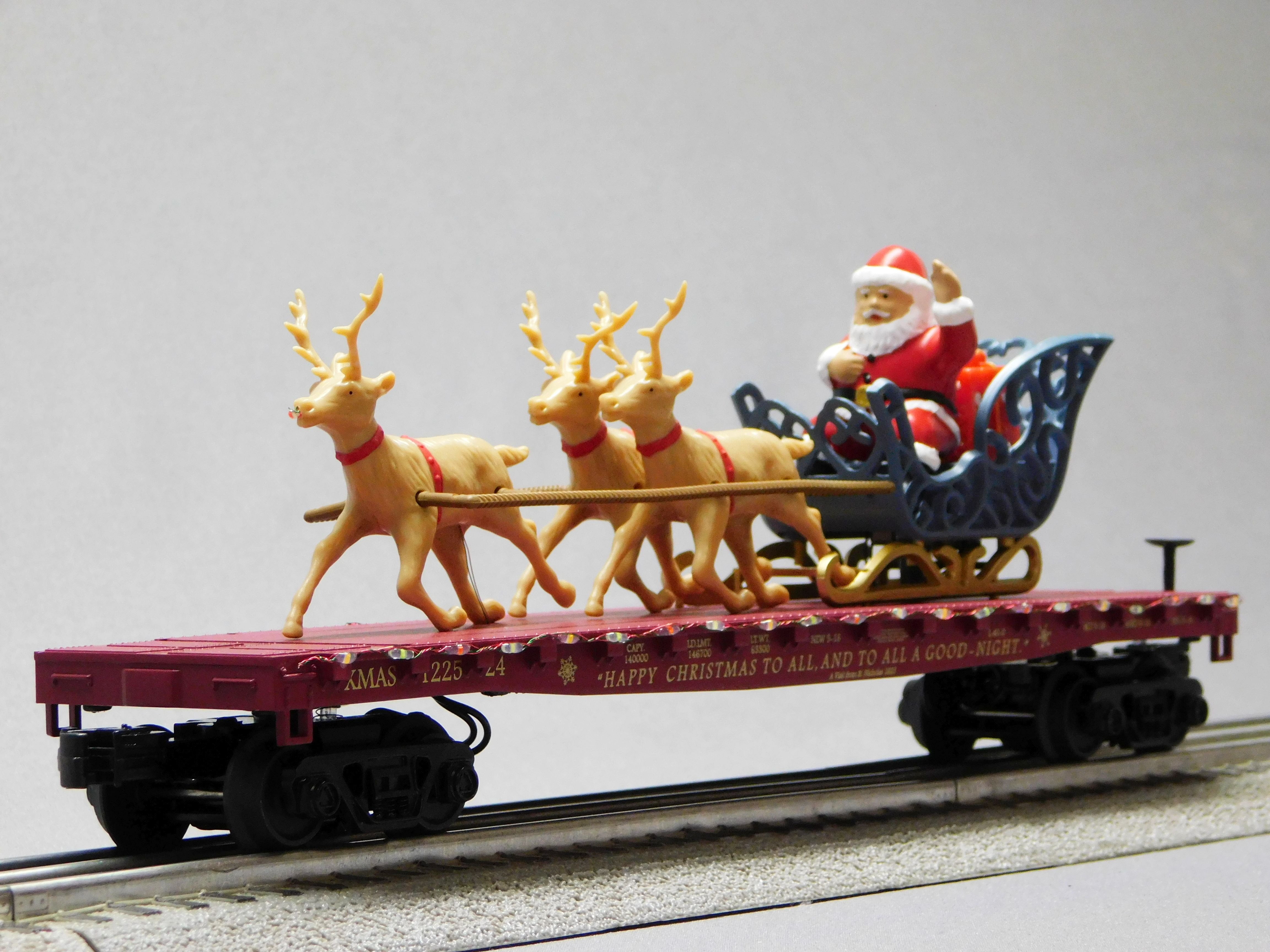 MTH RAILKING NORTH POLE SANTA SLEIGH & REINDEER (MAROON) O GAUGE 30 ...