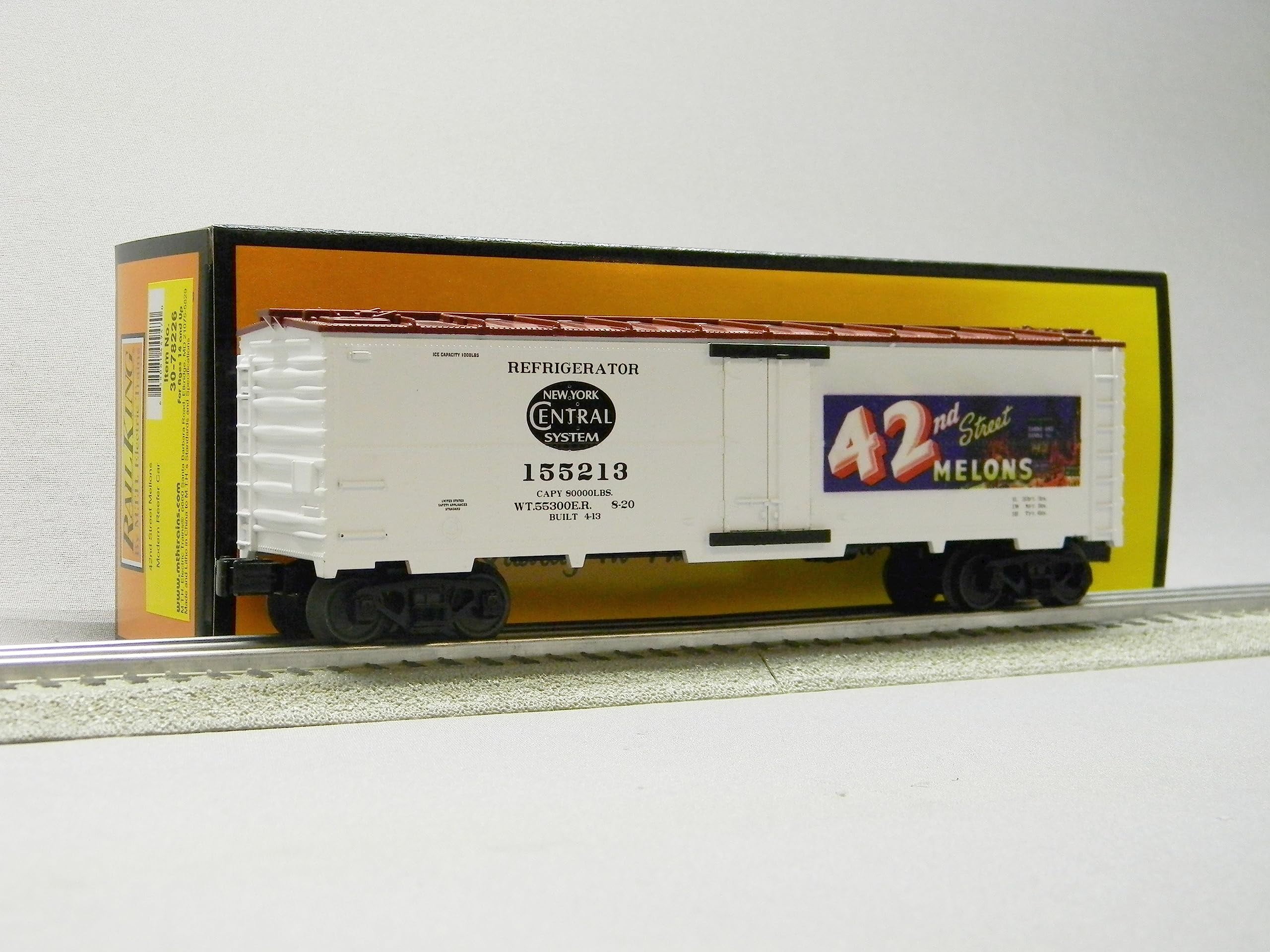 MTH RAILKING NYC 42nd Street Melons Modern Reefer #155213 O Gauge 30 ...