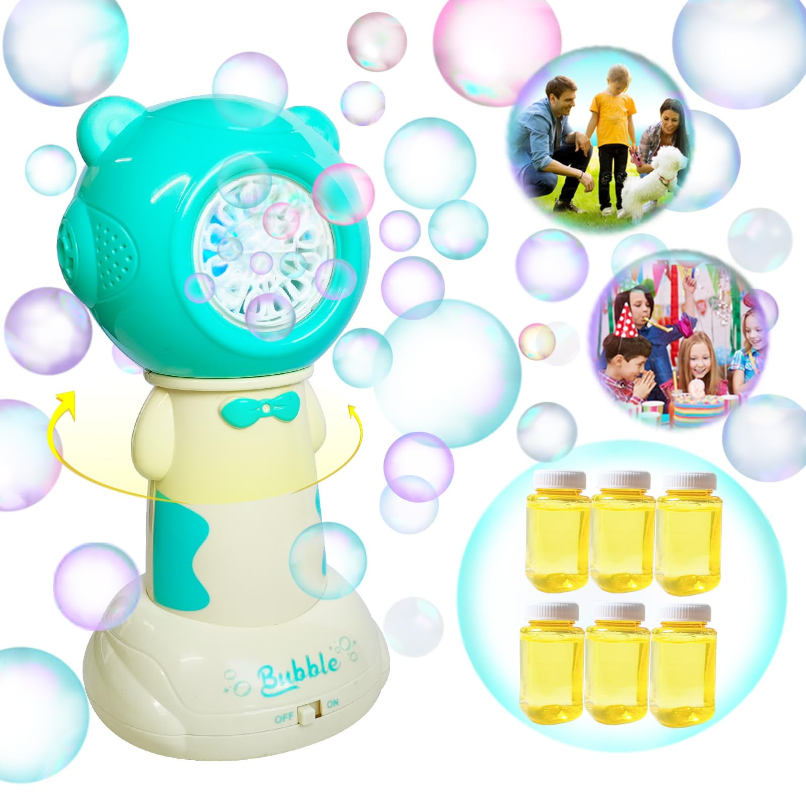 MTISGREAT Bubble Machine Automatic Rotating Bubble Blower 20000 ...