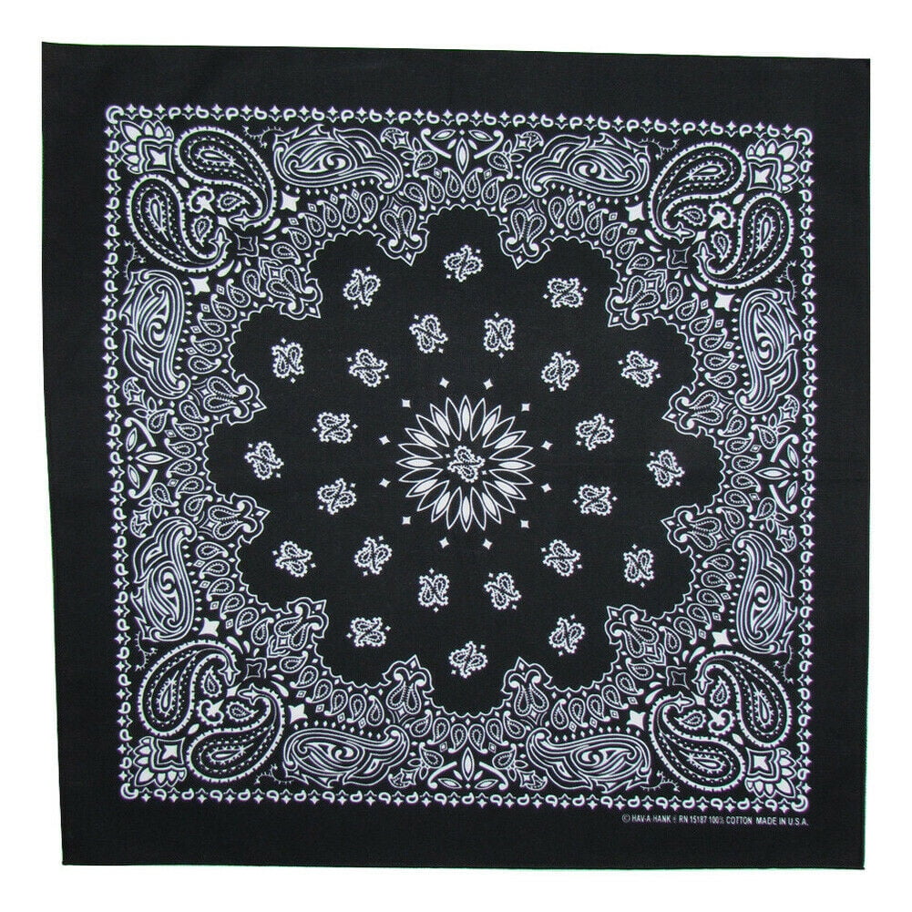 MTL Cotton Traditional Paisley Double Sided Bandana USA Made, Black ...